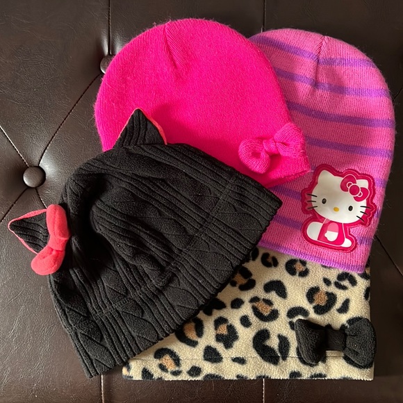 Accessories | Hello Kittycat Love Kids Cap Bundle Three Caps And One ...